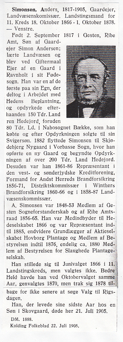 Anders Simonsen død og begravelse